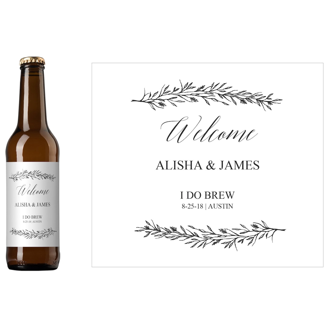 Branches Custom Wedding Beer Label | Wedding Beer Gift | Custom Beer ...