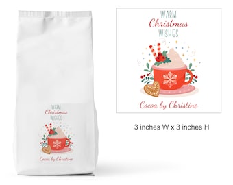 Hot Cocoa Mix Christmas Labels for Your Homemade Christmas Gifts - Etsy