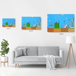 The History of Super Mario Canvas Wall Art | Game Room Decor | Gift for ...