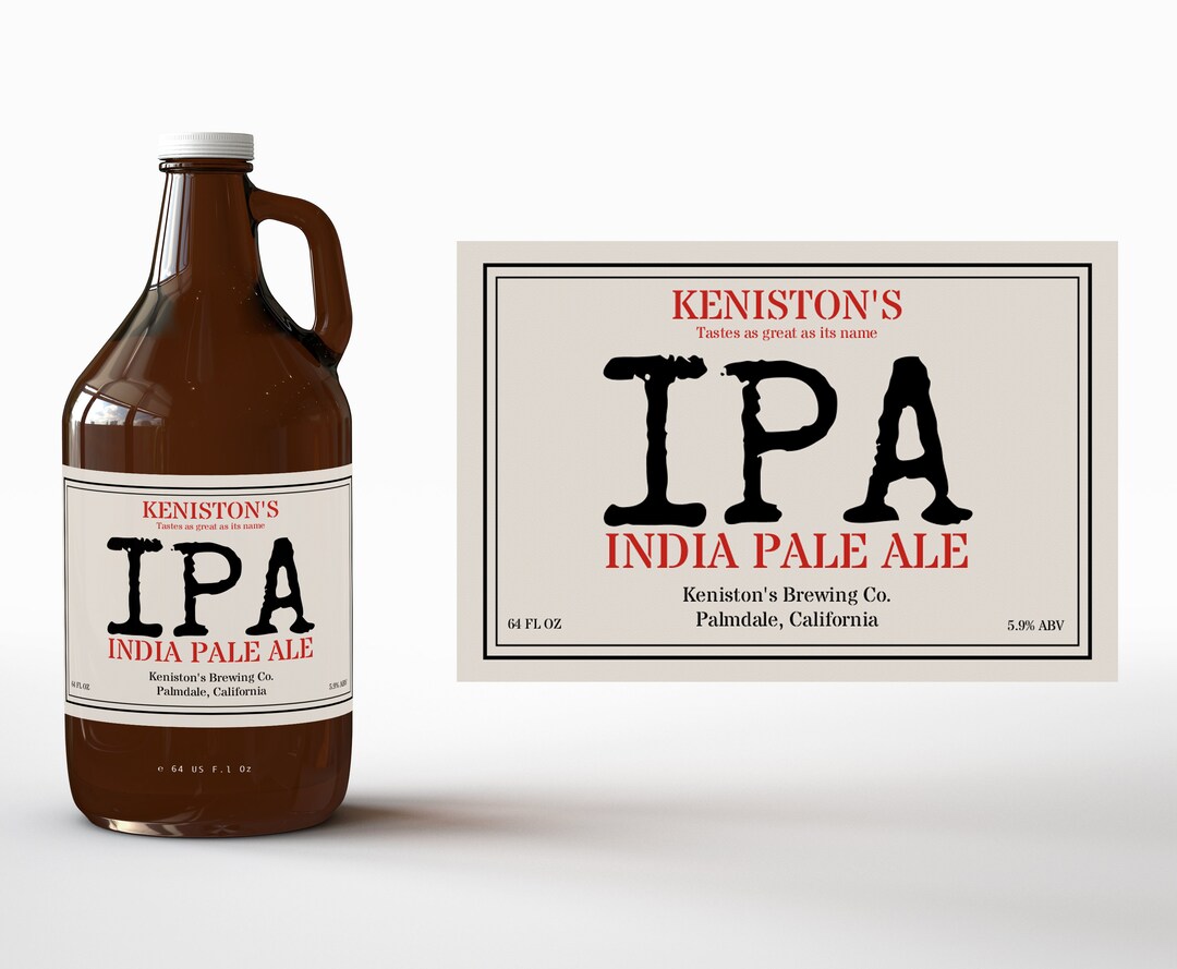 IPA Growler Label Growler Label by Bottleyourbrand - Etsy