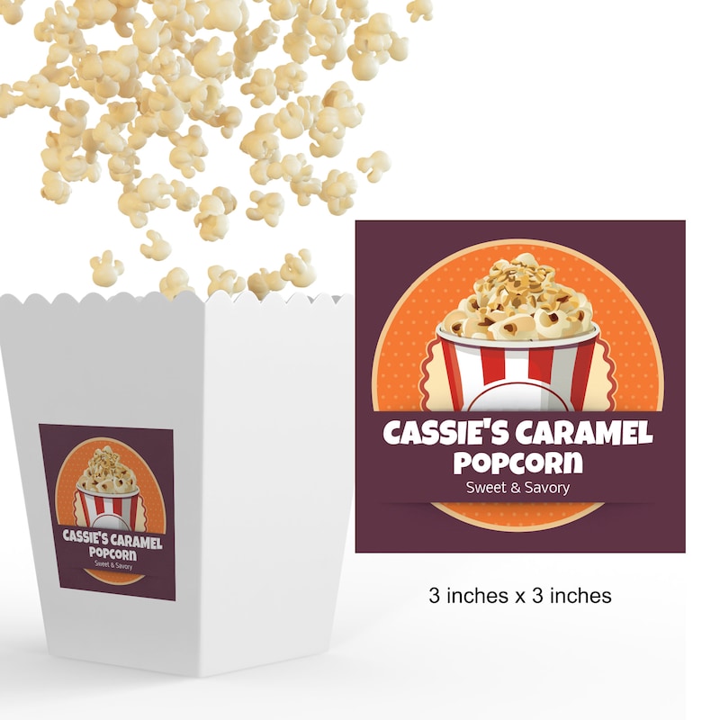Popcorn Labels - Etsy