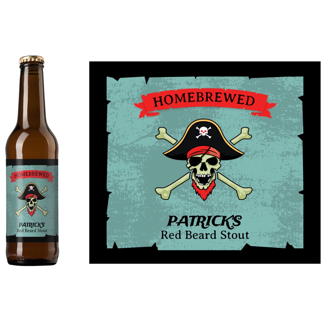 Pirate Brew Homebrew Beer Label Adult Halloween Party Favor - Etsy