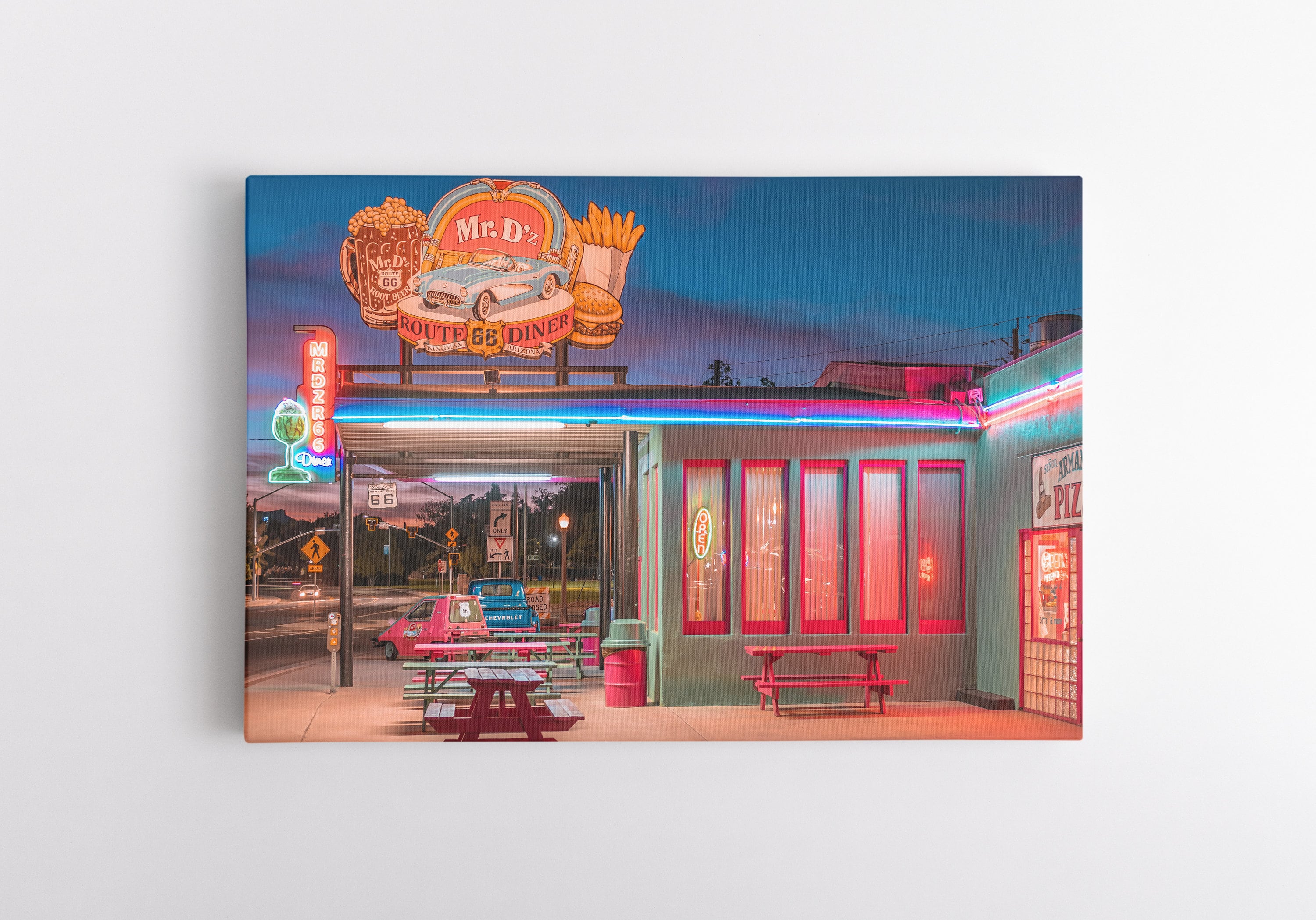 Route 66 Diner Canvas Wall Art | Americana Artwork | Wall Art for ...