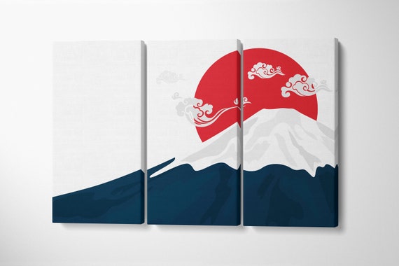 Rising Sun Three Piece Canvas Wall Art Mountain Wall Art | Etsy