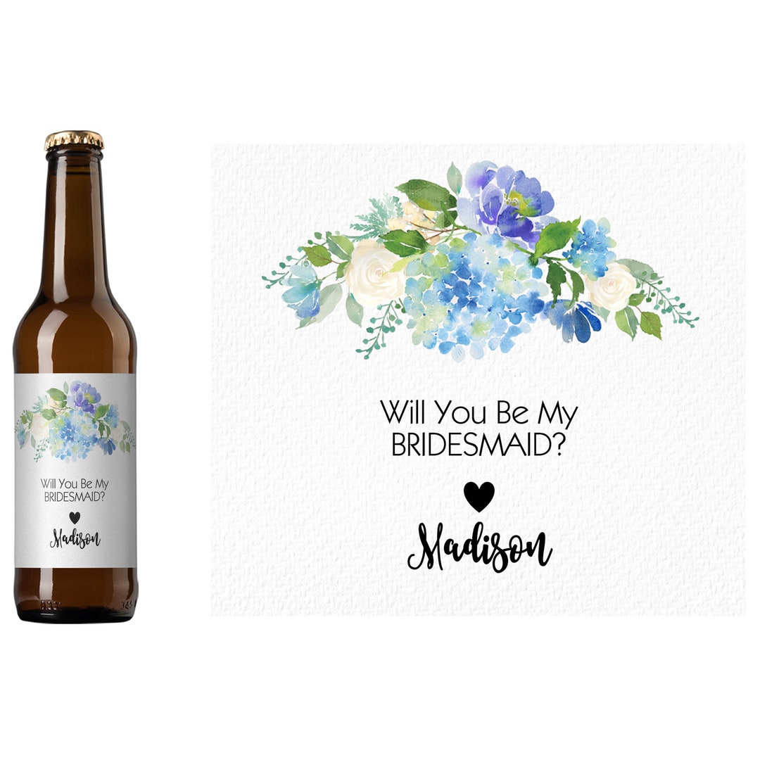 Linen and Blooms Wedding Beer Label | Wedding Favor Label | Floral ...