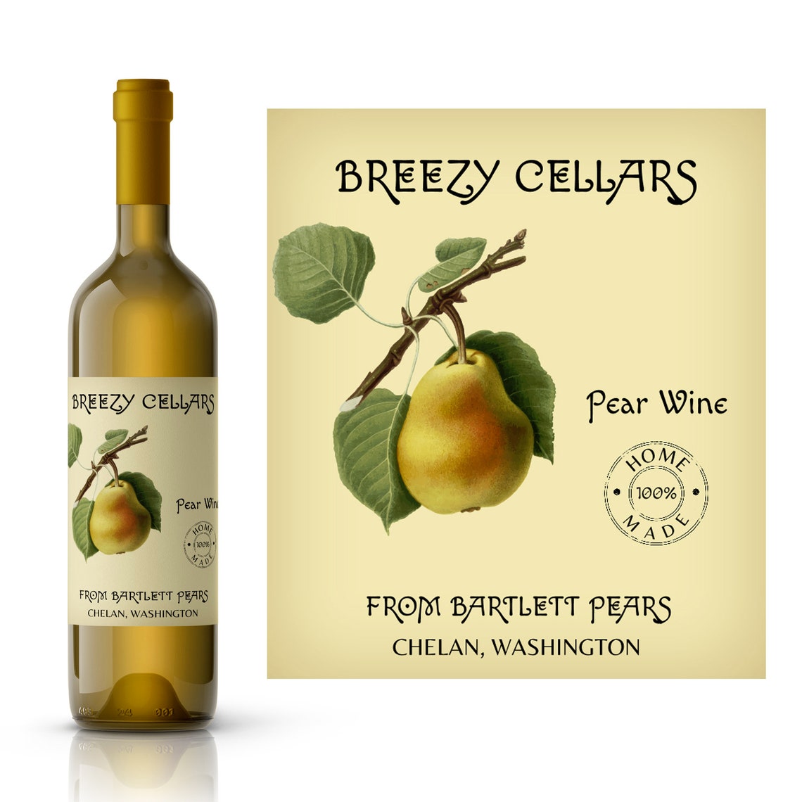 Handcrafted Pear Wine Label Home Wine-making Supplies - Etsy