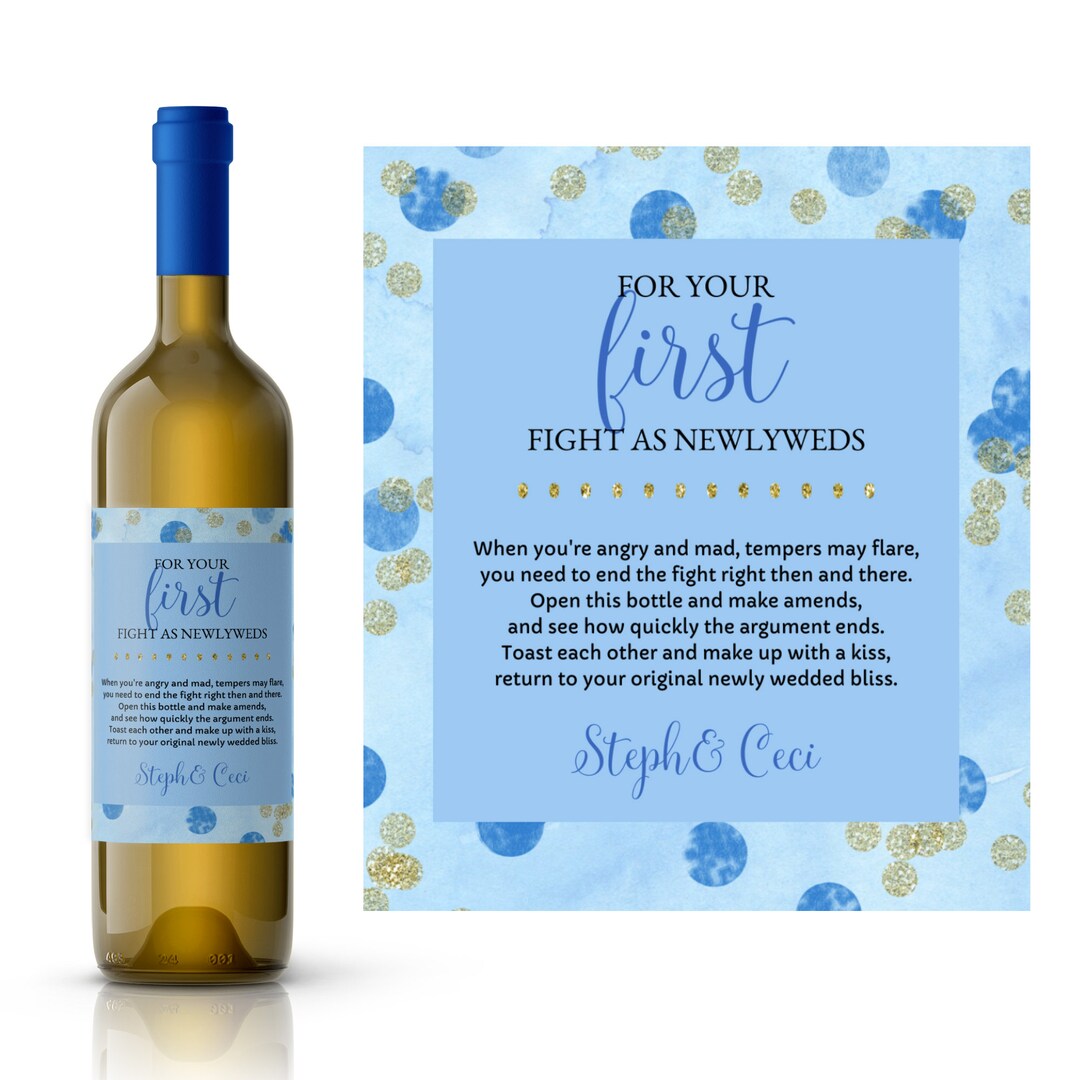 First Fight Personalized Wine Label | Milestone Wedding Wine Labels ...