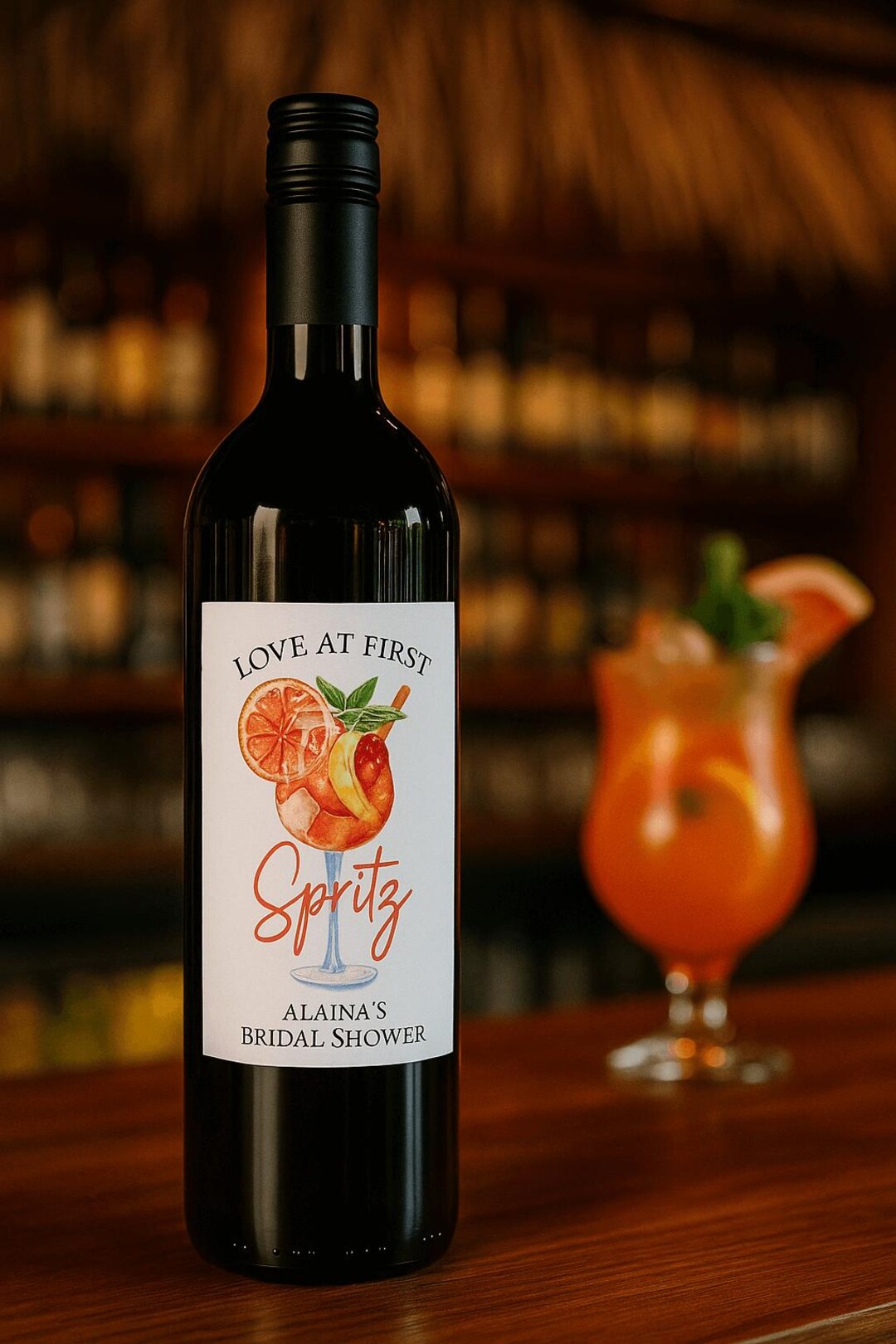 Personalized Love at First Spritz Bridal Shower Wine Label – Custom ...