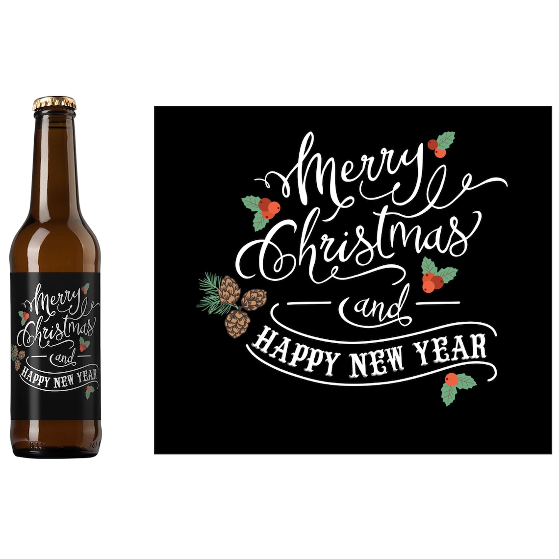 Holiday Greetings Beer Label Christmas & New Year Beer | Etsy