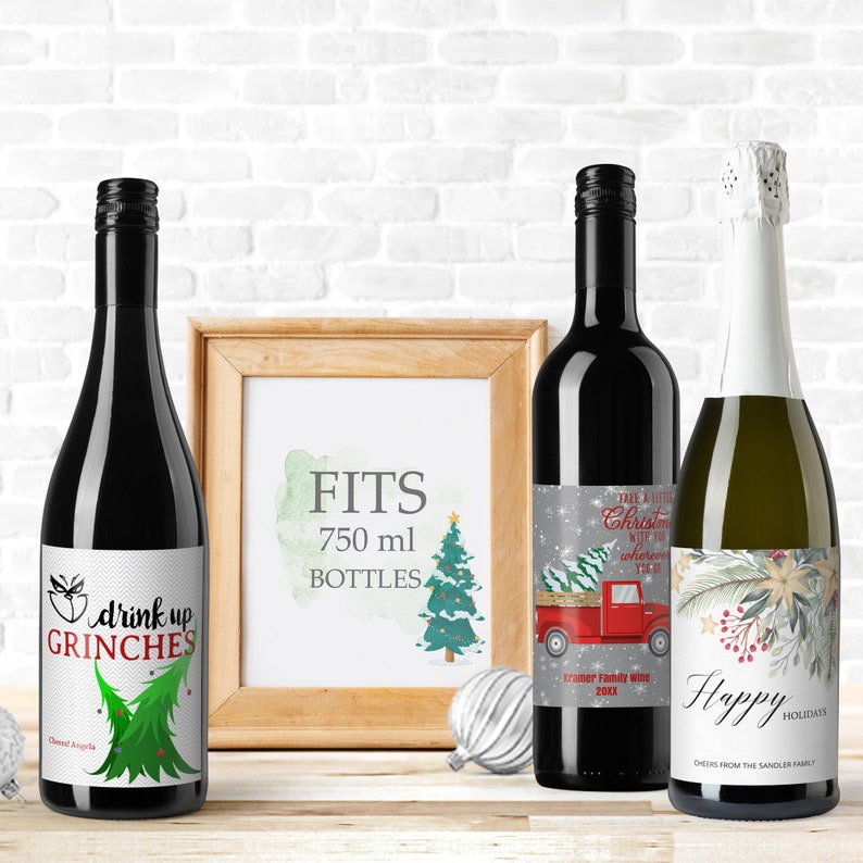 Secret Santa Custom Holiday Wine Label Secret Santa Gift | Etsy