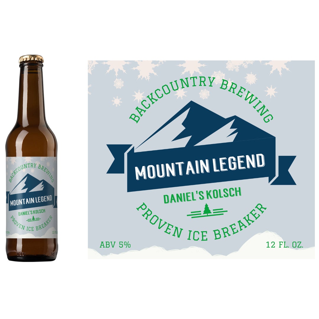Mountain Legend Homebrew Beer Label - Etsy