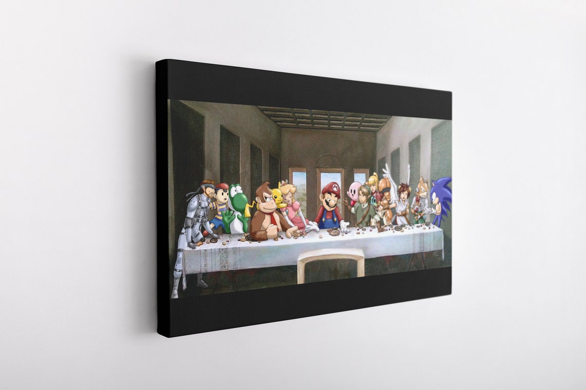 The Last Supper Nintendo Canvas Wall Art Game Room Artwork - Etsy