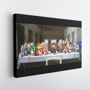 The Last Supper Nintendo Canvas Wall Art | Game Room Artwork | Gift for ...