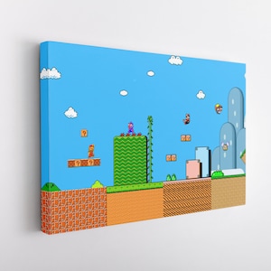 The History of Super Mario Canvas Wall Art | Game Room Decor | Gift for ...