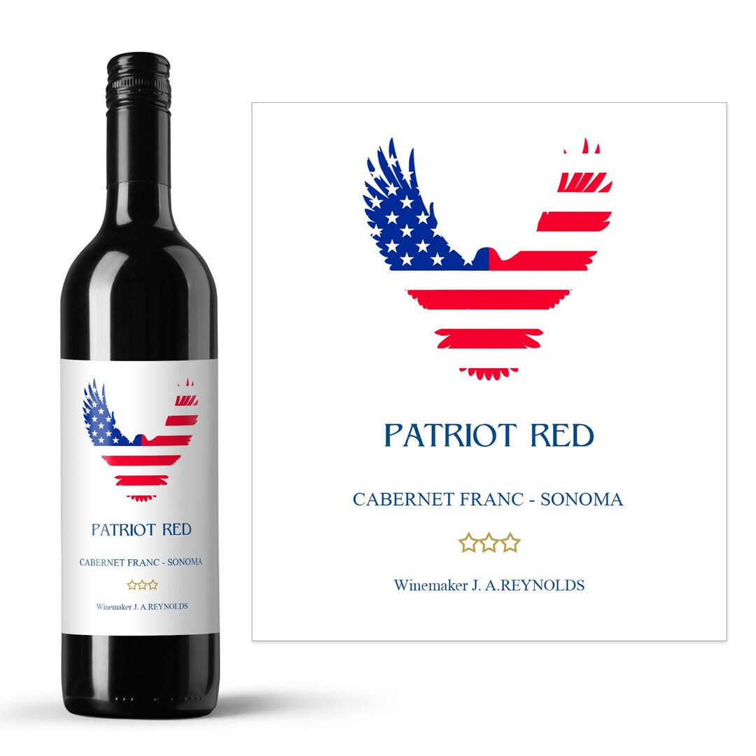 Patriot Custom Wine Label | USA | Winemaking Labels | American Eagle ...
