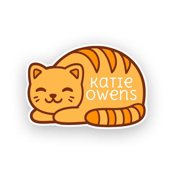 Sleeping Cat Shaped Custom Name Labels Daycare Name Labels - Etsy