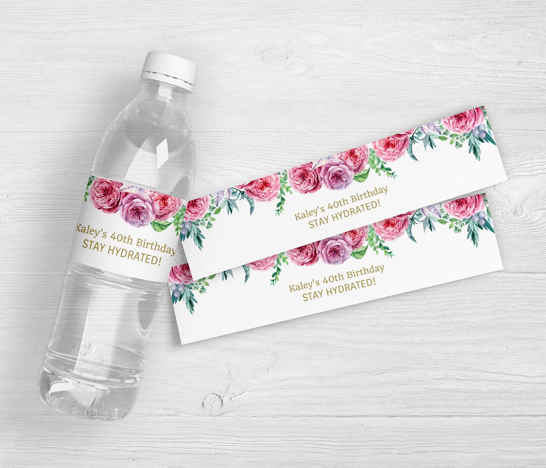 Cheers to More Years Water Bottle Labels Milestone Birthday Party Water ...