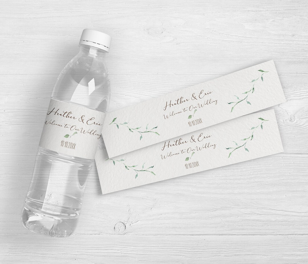 Sage Leaves Water Bottle Labels Wedding Water Bottle Labels - Etsy