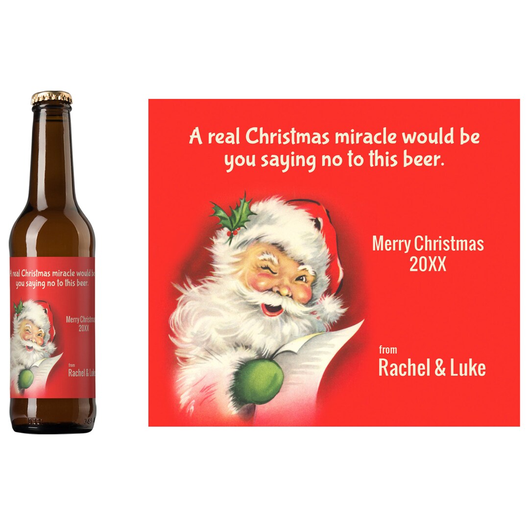 Christmas Miracle Beer Label | Custom Beer Label | Christmas Gift ...