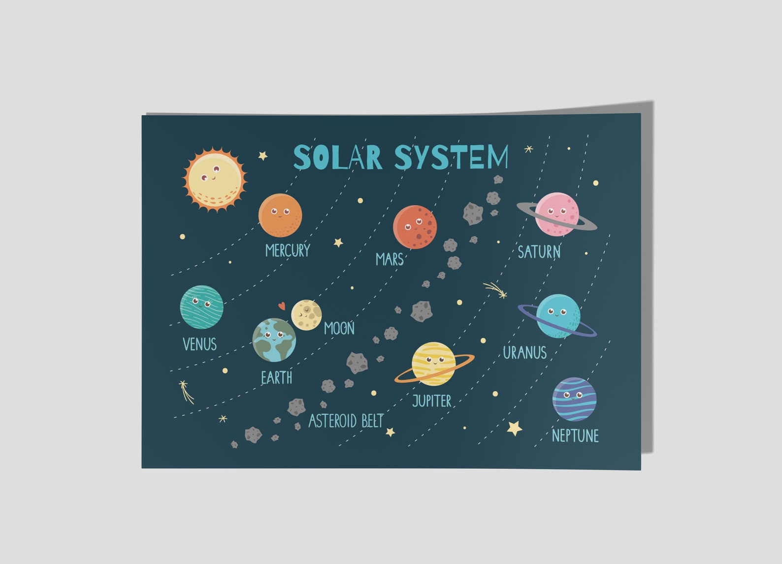 Downloadable Kids Solar System Poster Homeschool Print | Etsy