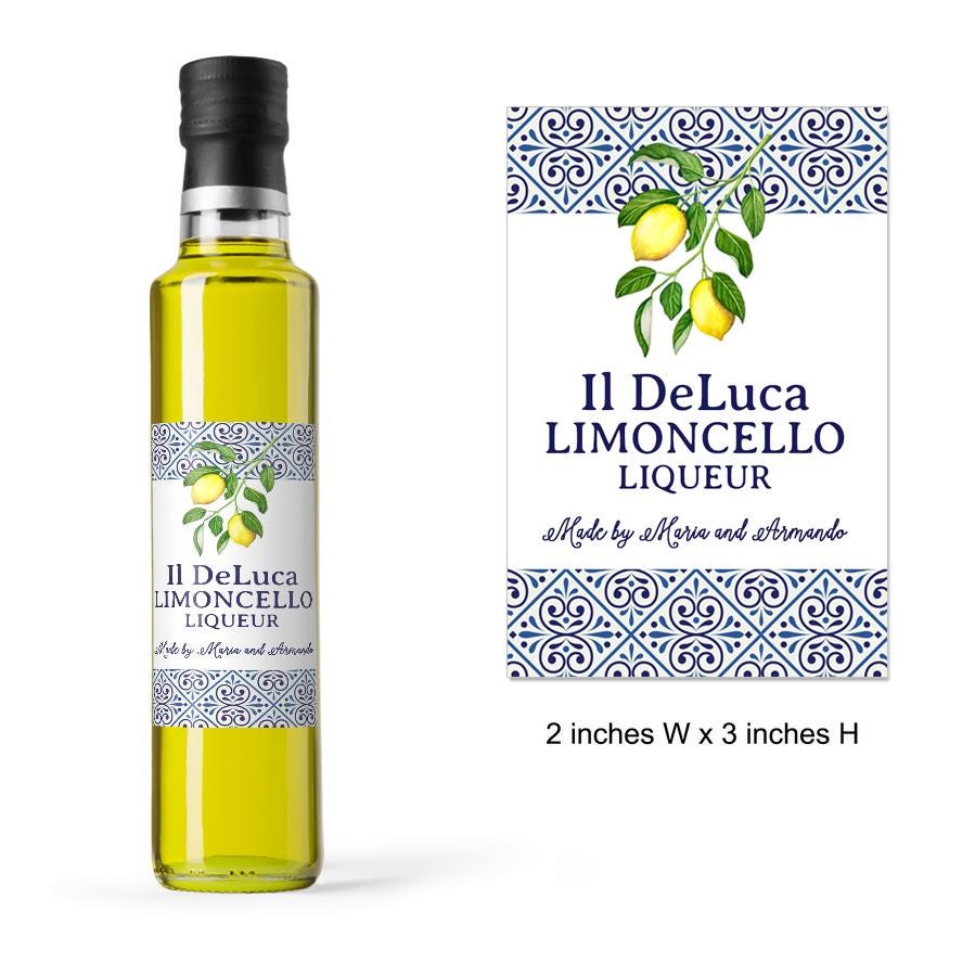 Limoncello Listello Border Label | Limoncello Labels | Italian Drink ...