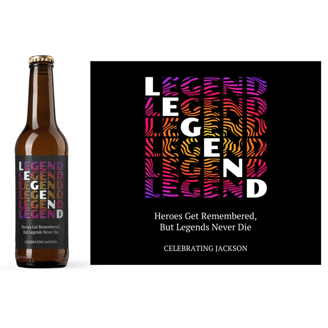 Legend Acrostic Birthday Beer Label | Custom Beer Label | Adult Party ...