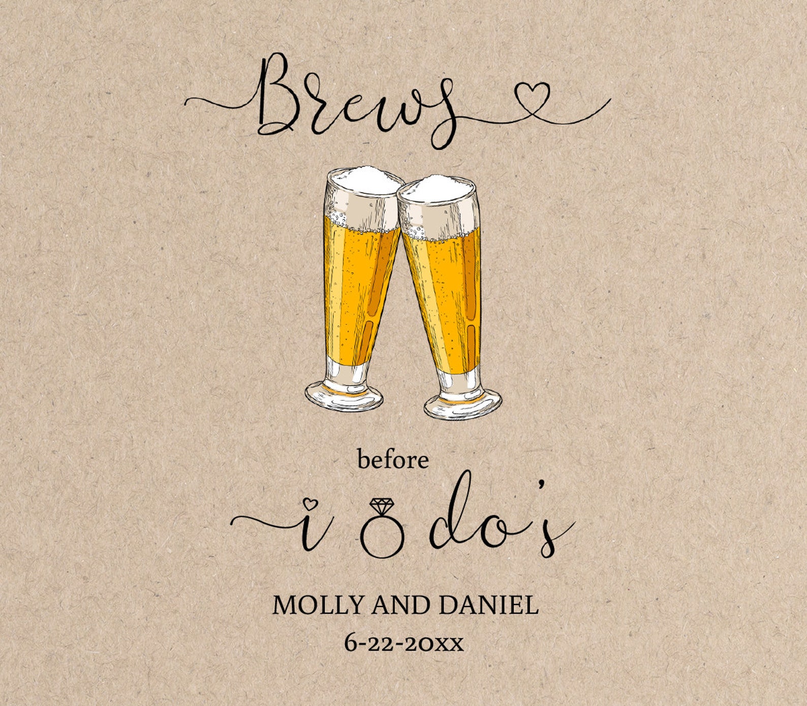 Brews Before I Do's Wedding Beer Label Couples' | Etsy