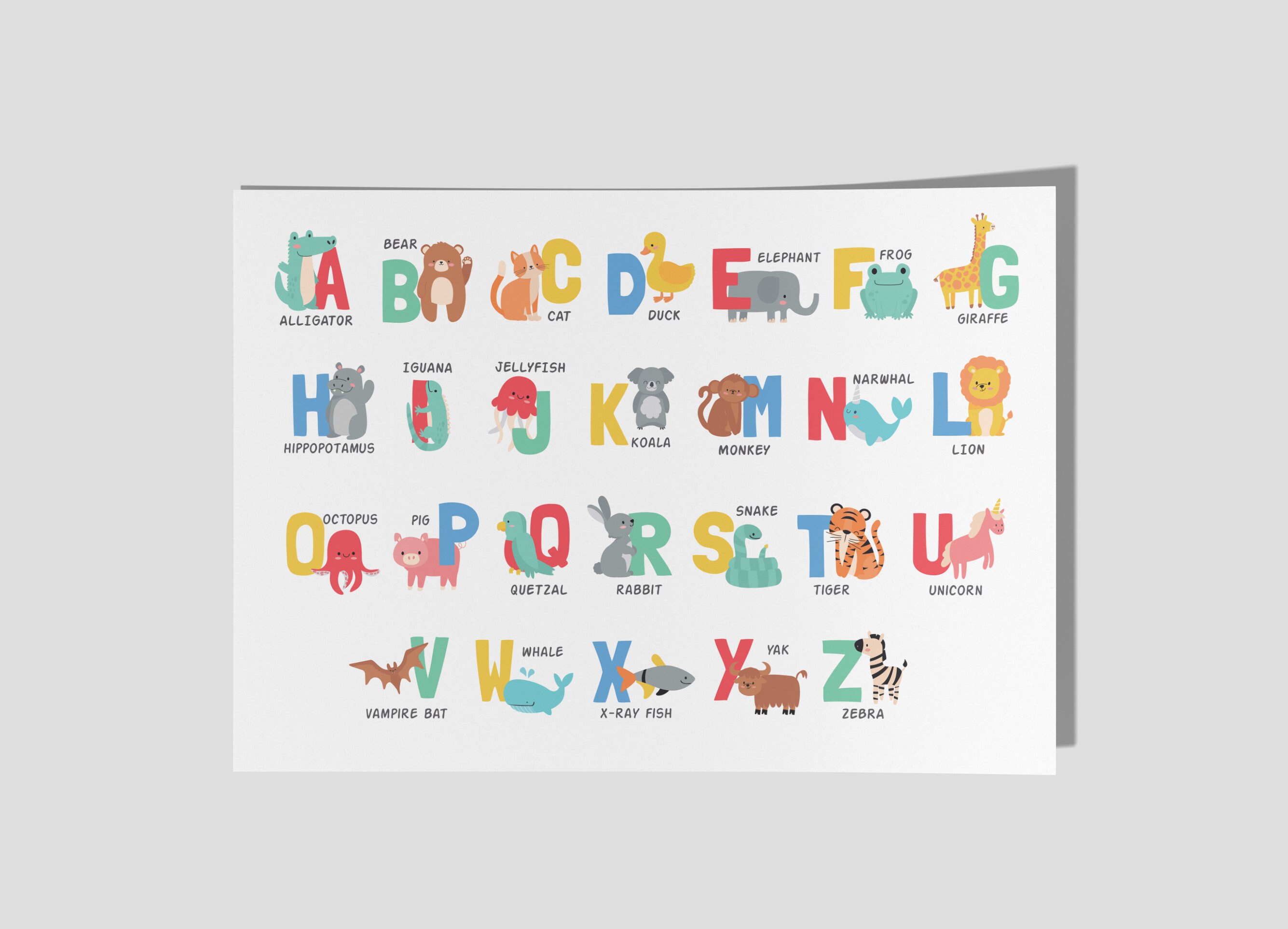 Downloadable Alphabet Animals Poster Teaching Tool | Etsy