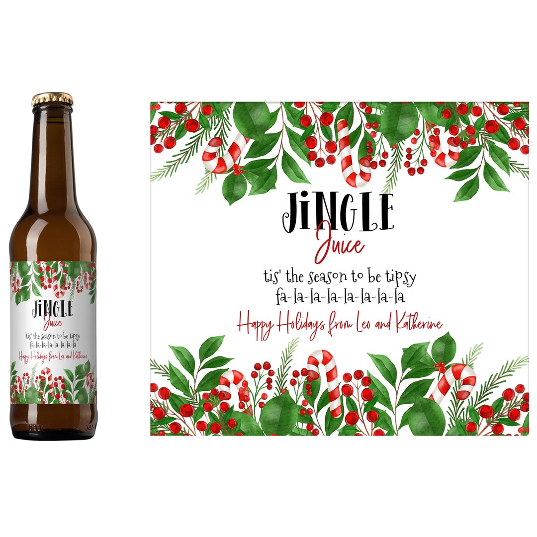 Jingle Juice Personalized Holiday Beer Label | Holiday Open House Beer ...