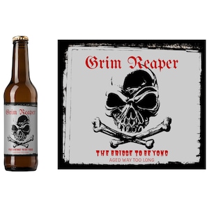 Grim Reaper Halloween Beer Label | Adult Halloween Party Favor | Home ...