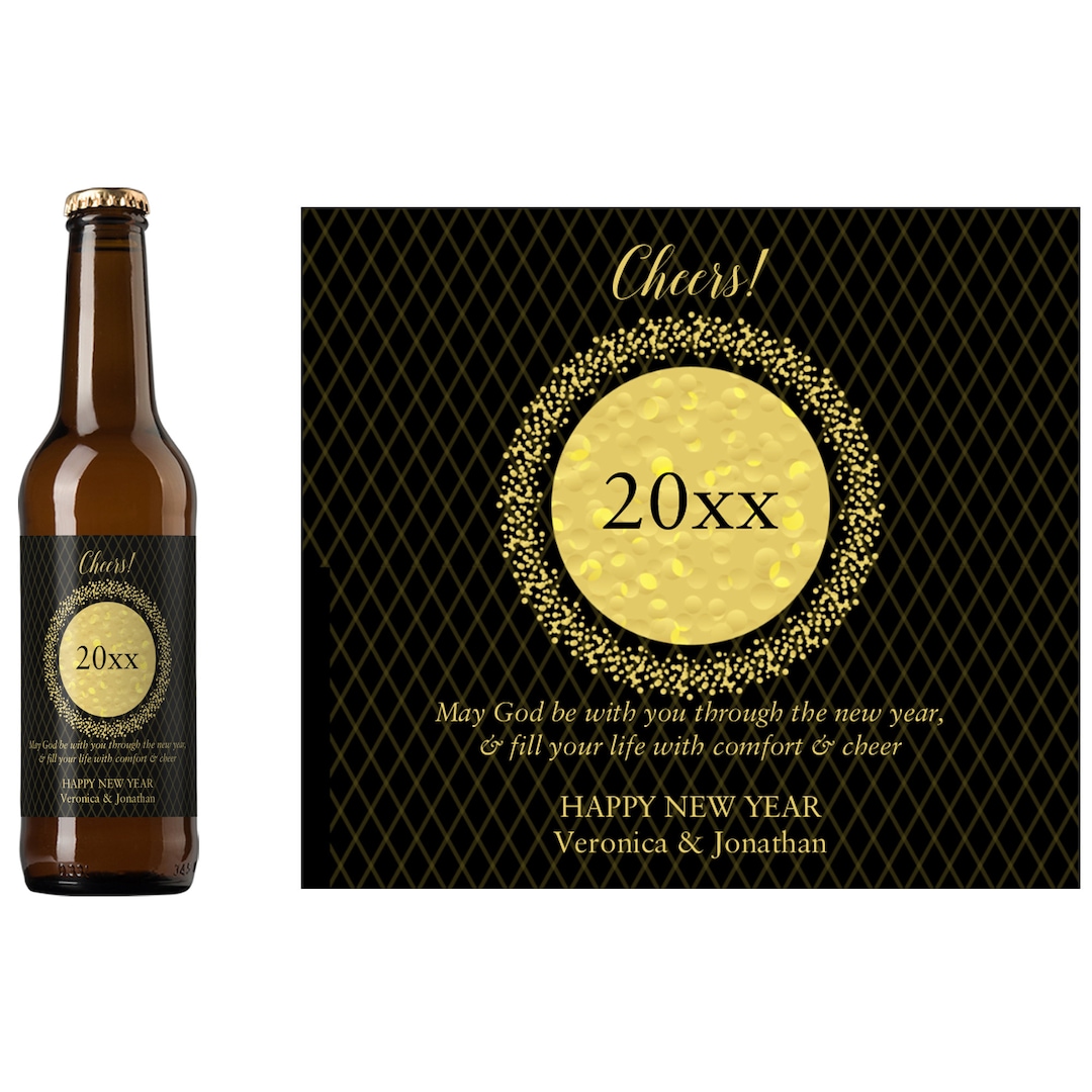 New Year's Eve Gold Beer Label | Homebrew Beer Label | Custom Beer ...