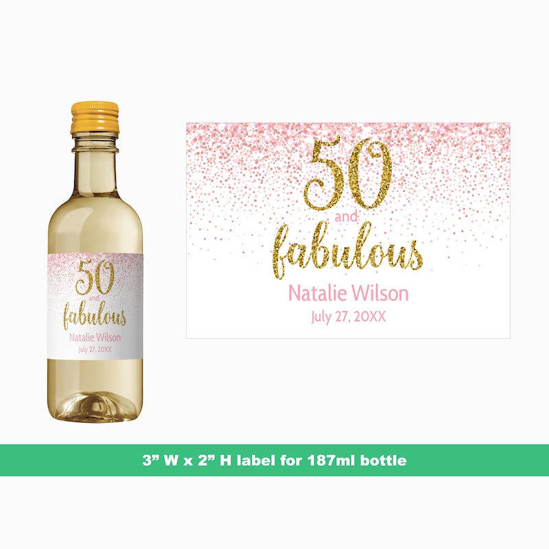 50th Birthday Labels - Etsy