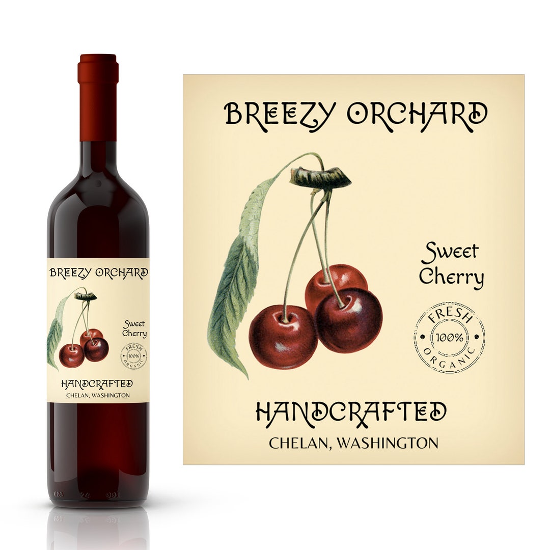 Handcrafted Cherry Wine Label | Wine-making Supplies | Homemade Cherry ...