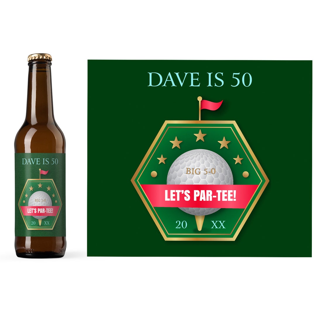Golf Birthday Par Tee Beer Label | Golf Lover Gift | Golf Theme Party ...