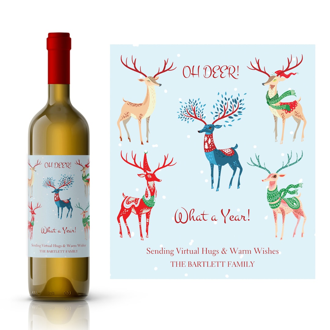 What a Year Funny Holiday Wine Label |pandemic Wine Label | Christmas ...