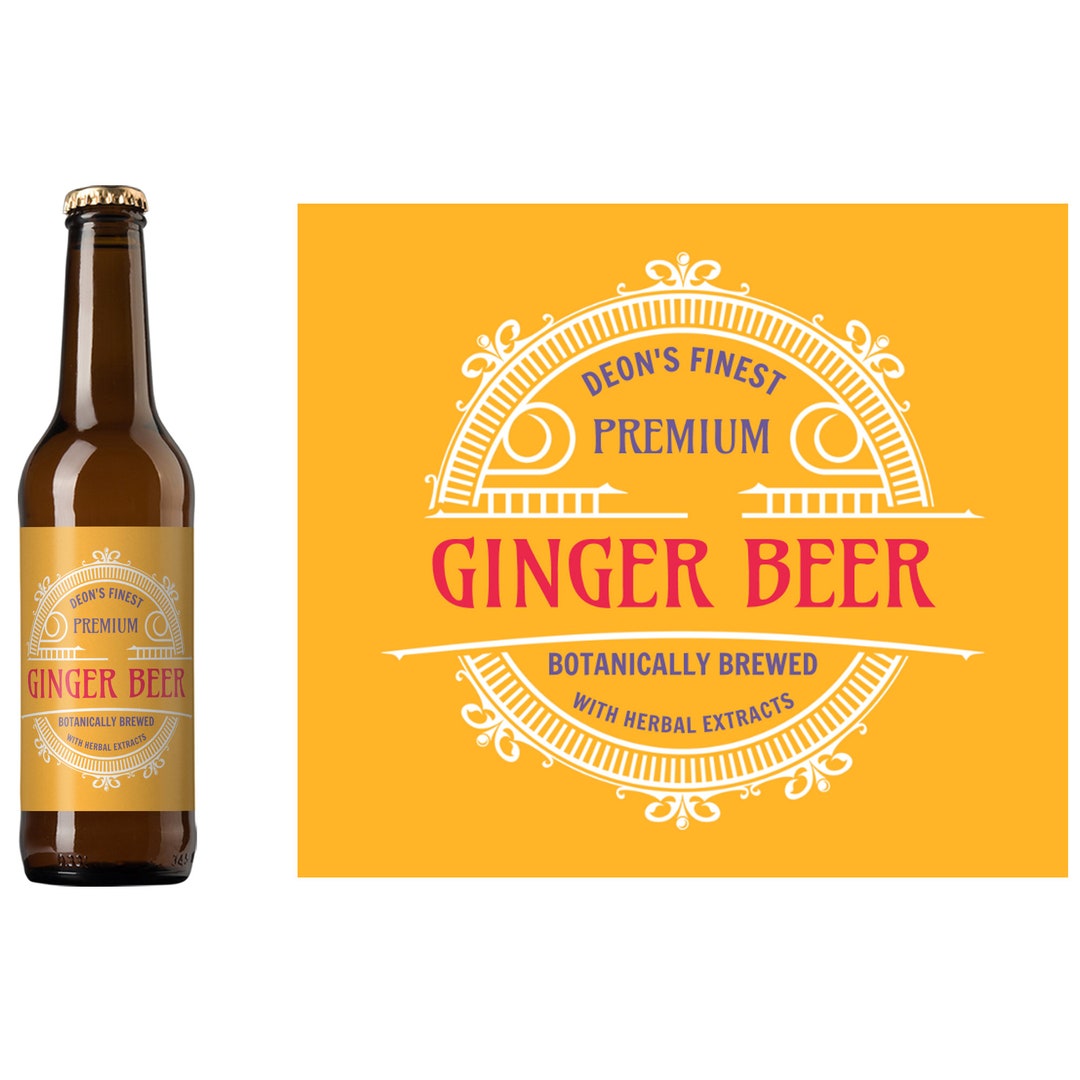 Ginger Beer Custom Beer Label | Homebrew Beer Label | Custom Soda Label ...