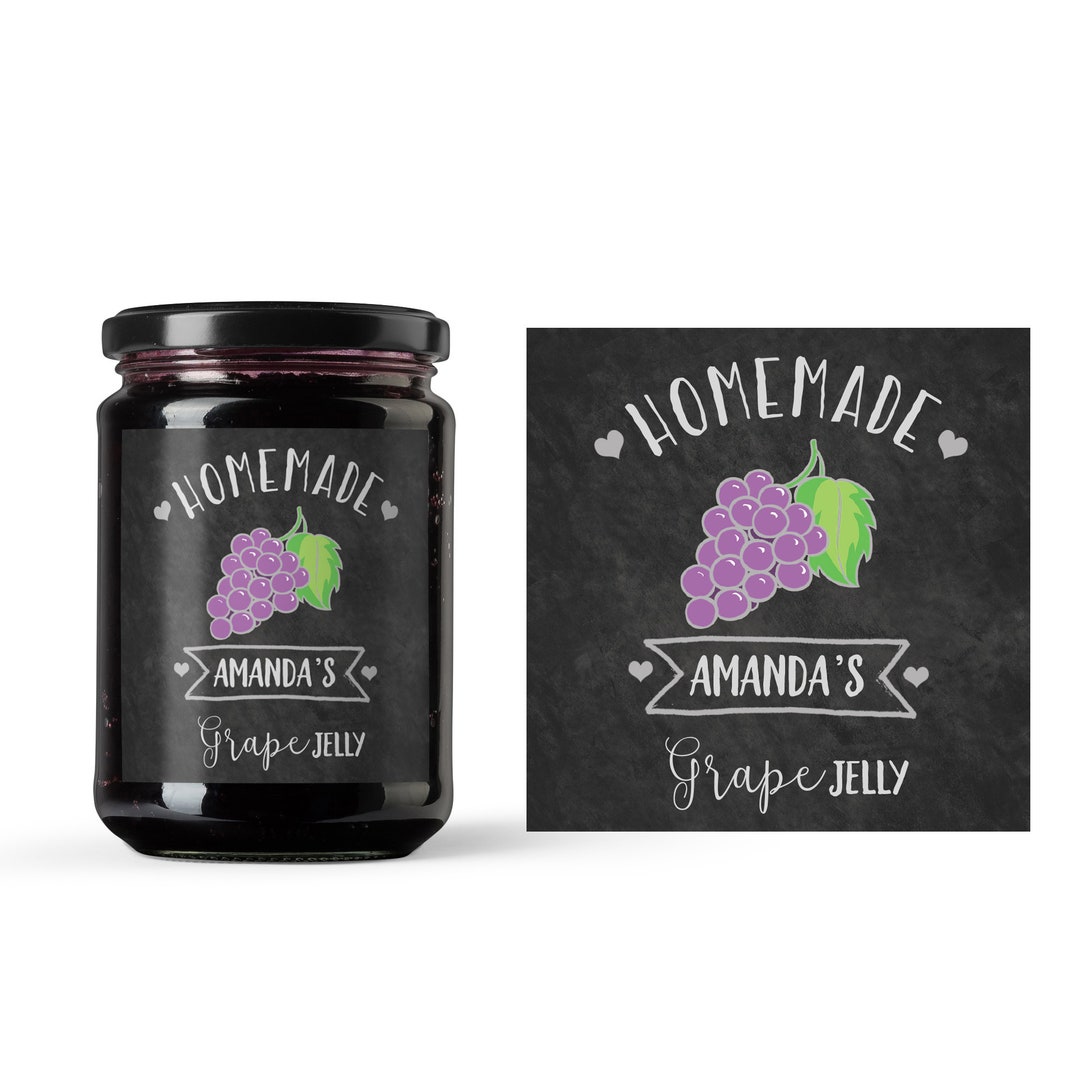 Grape Jelly Jar Label | Custom Jelly & Jam Labels | Labels for Food ...