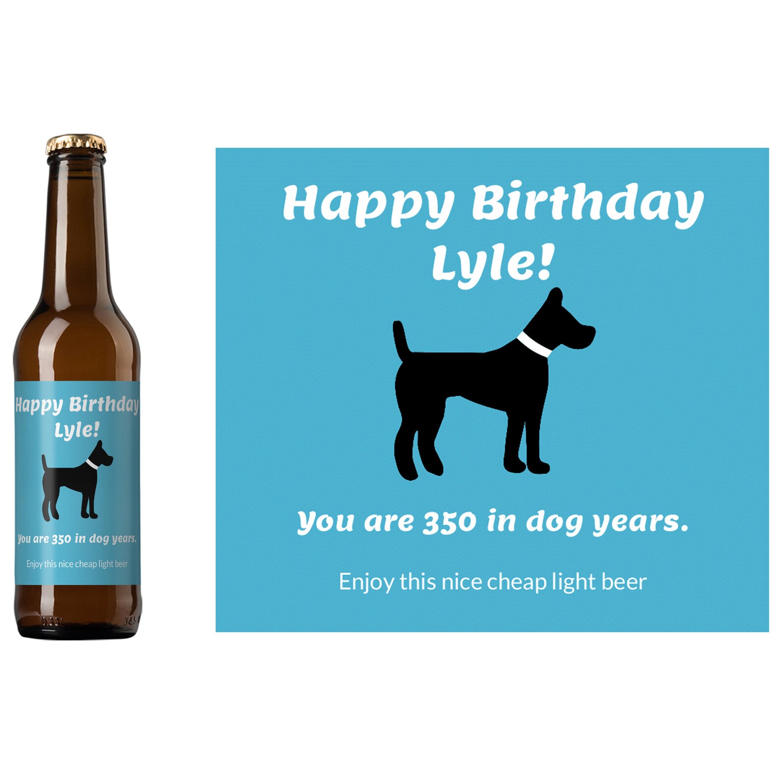 Dog Years Custom Beer Label Funny Birthday Beer Label | Etsy