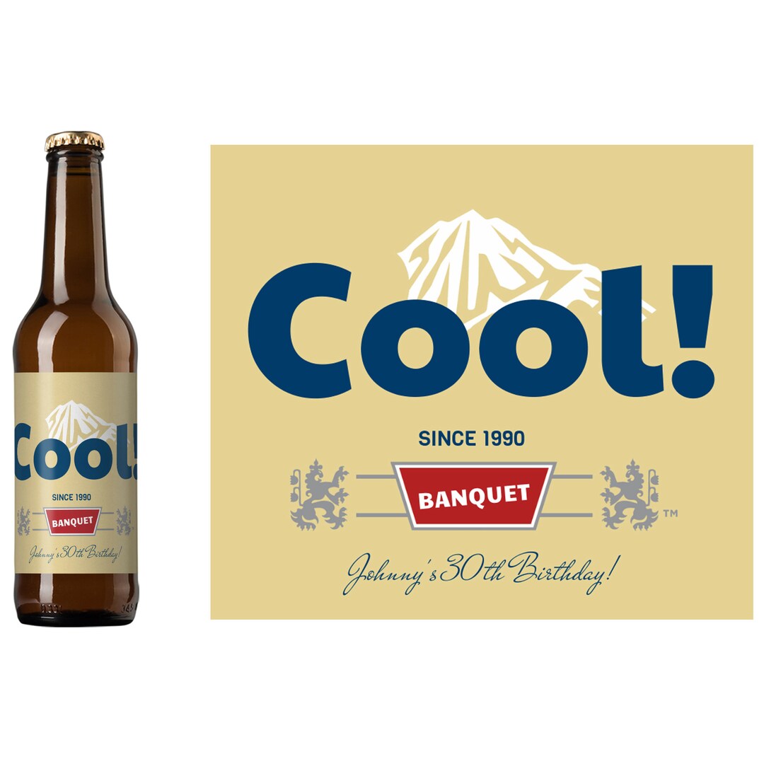 Banquet Custom Beer Label | Milestone Birthday | Personalized Birthday ...