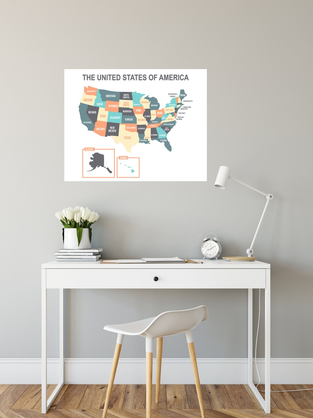 Downloadable Kids Map of the USA Poster | Kids Map | Learn the States ...