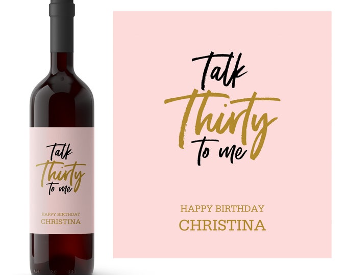 30th Birthday Gift Wine Label - Custom Wine Label Birthday Gift for ...