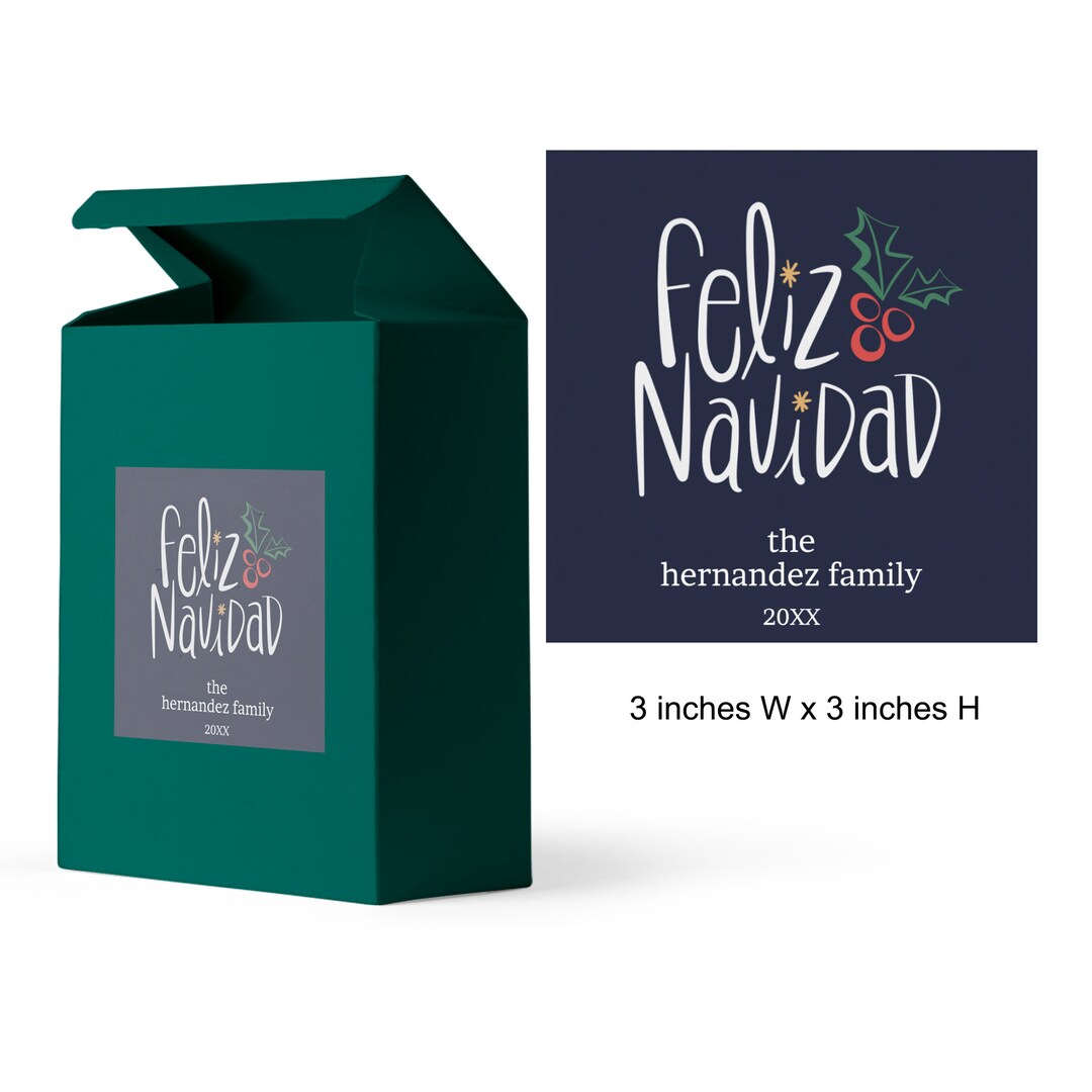 Feliz Navidad Food Label | Custom Christmas Food Stickers | Labels for ...