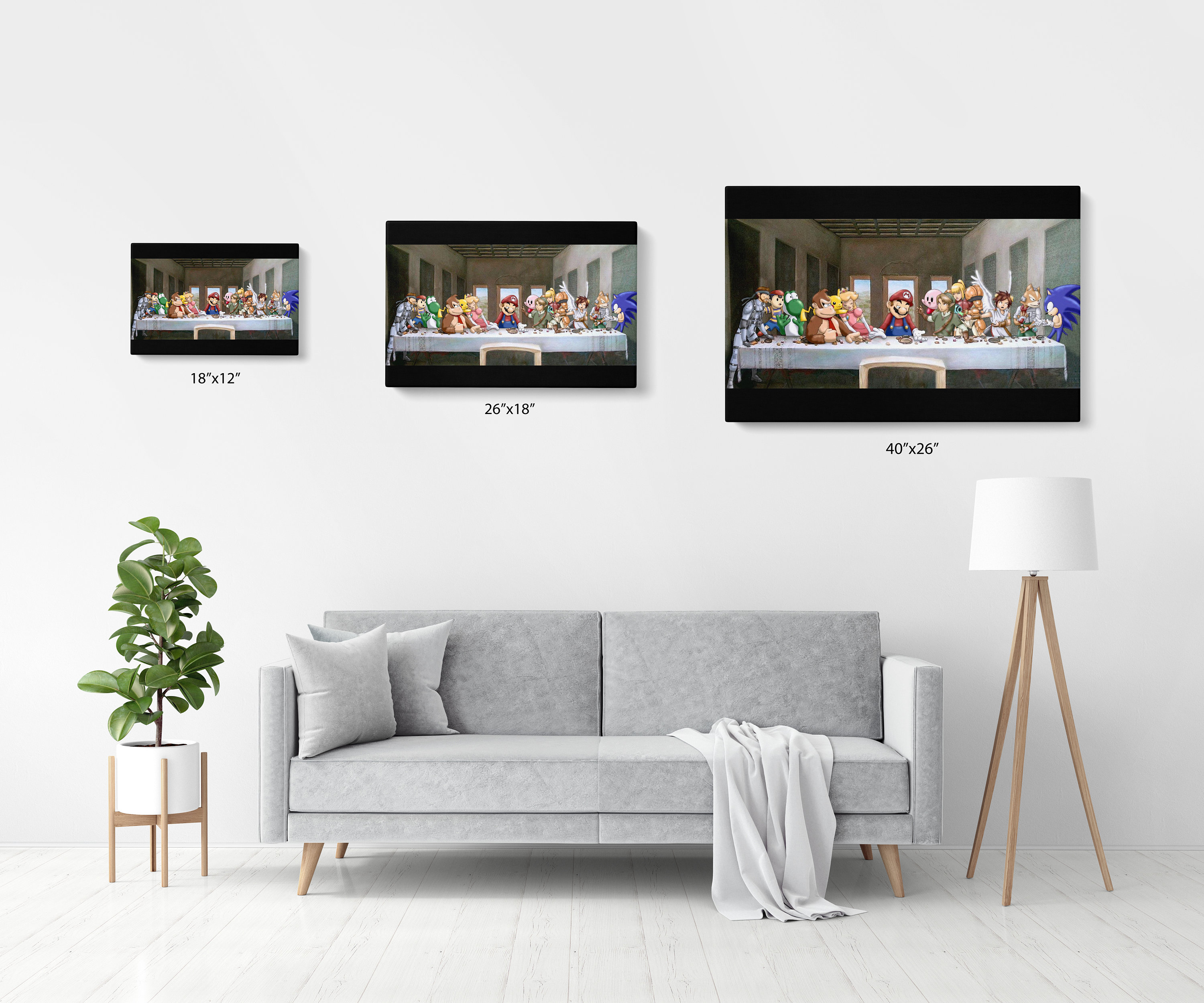 The Last Supper Nintendo Canvas Wall Art Game Room Artwork - Etsy