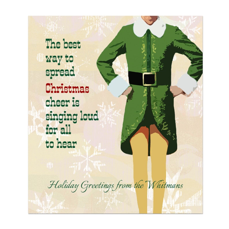 Spreading Cheer Elf Holiday Wine Label |buddy the Elf Wine Label ...