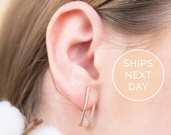 Silver Line Earrings - Etsy