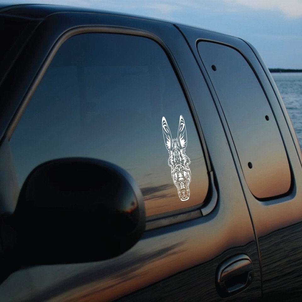 White Donkey or Mule Mandala Window or Laptop Sticker Transparent for ...