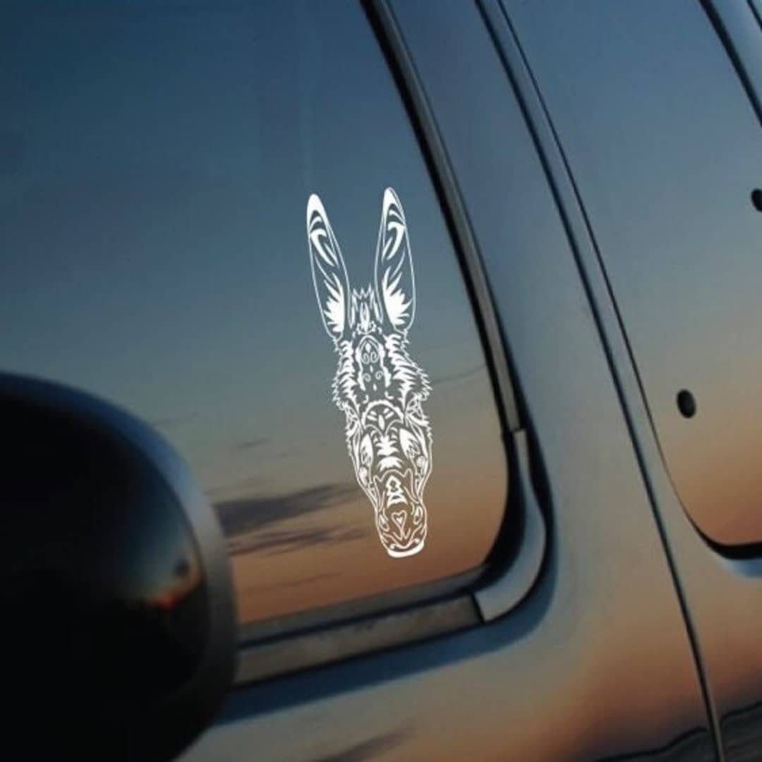White Donkey or Mule Mandala Window or Laptop Sticker - Transparent ...