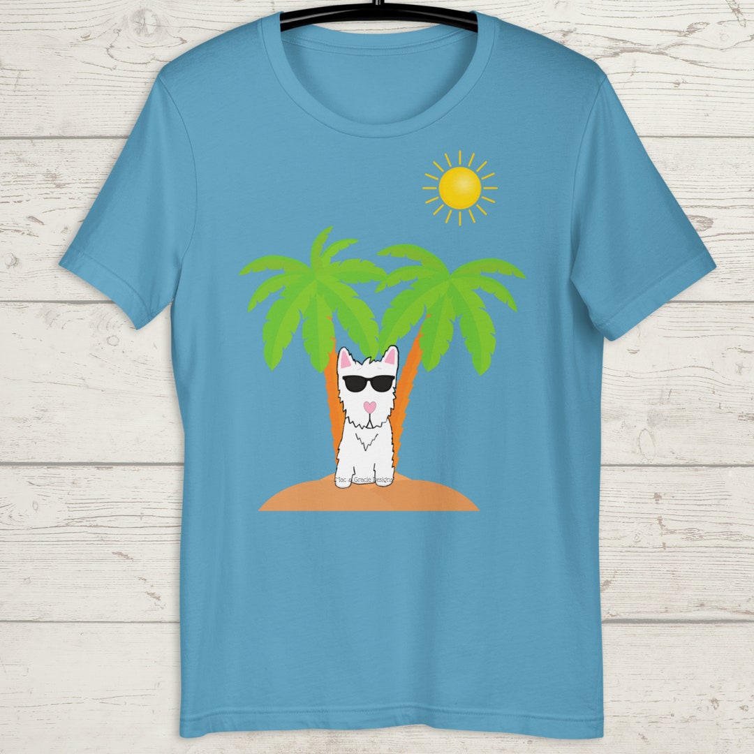 Westie, Palm Tree Shirt, Westie Shirt, West Highland White Terrier ...