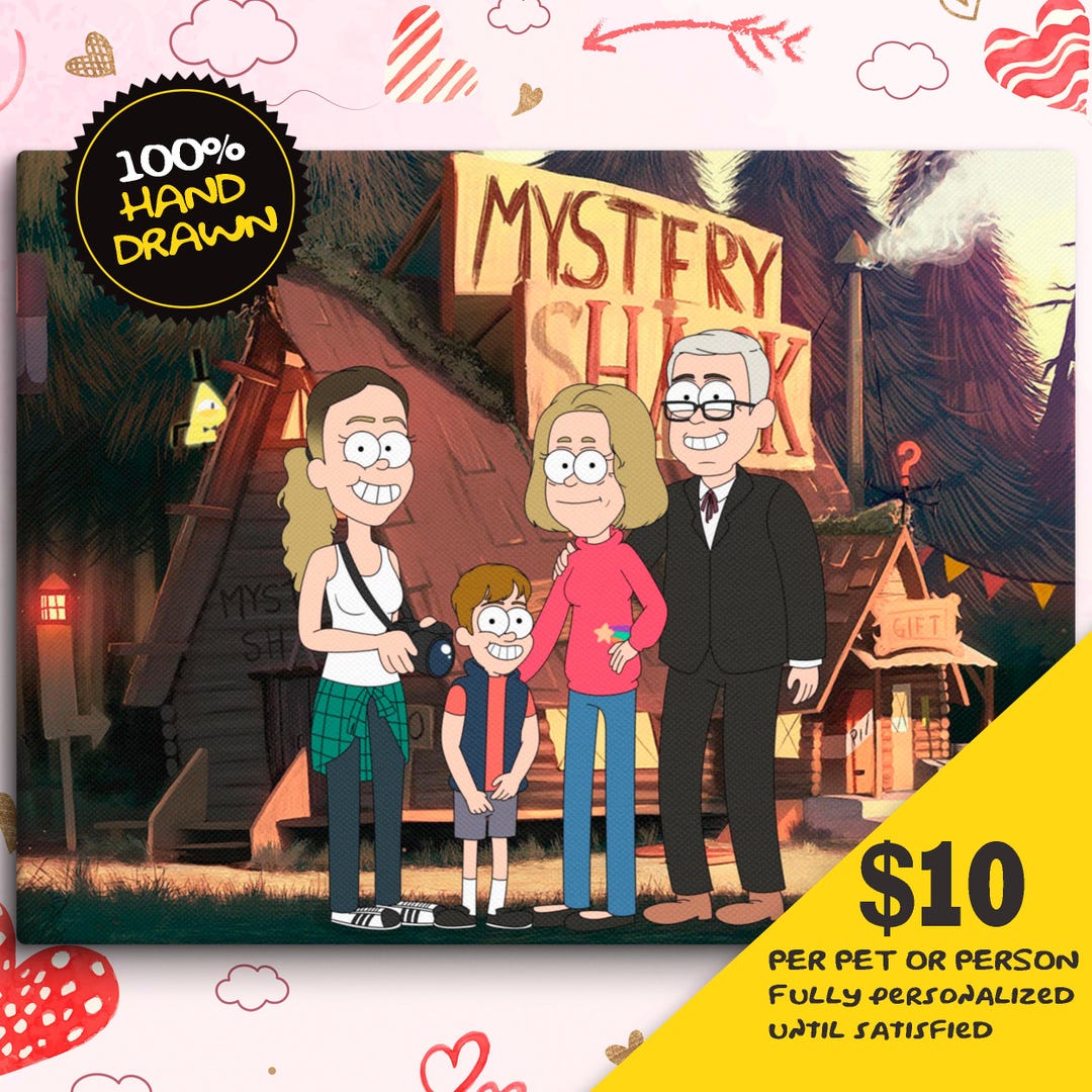Custom Gravity Falls Portrait, Cartoon Family Gift (digital File) - Etsy