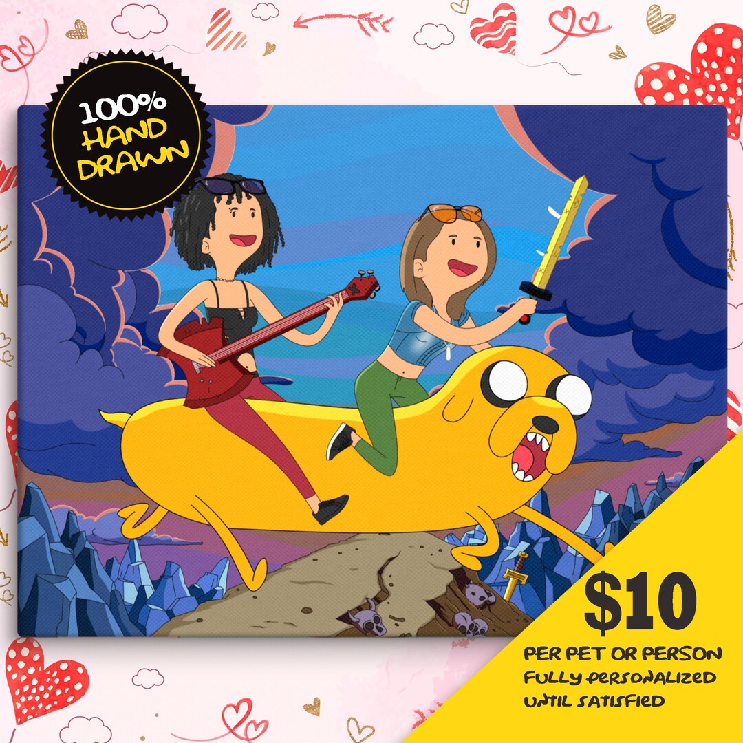 Adventure Time Portrait Cartoon Custom Personalized Poster Family ...